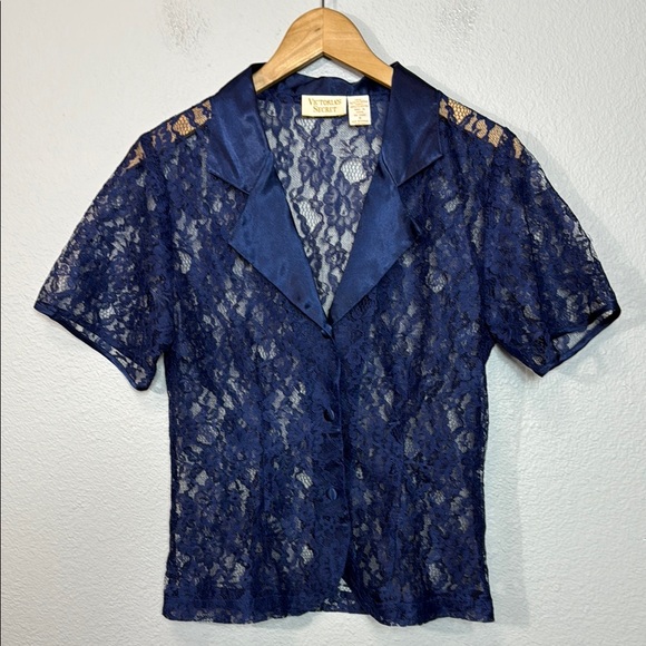 Victoria's Secret | Tops | Vintage Blue Lace Womens Top | Poshmark